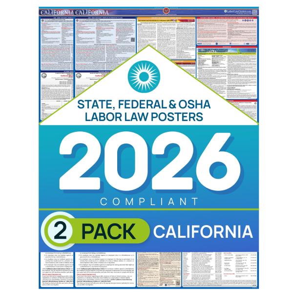 ・2026 Compliance Solution with New Paid Sick Leave: Stay compliant with the updated California labor law poster 2026 Eng...