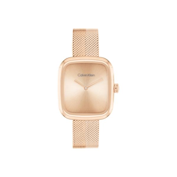 ・Showcasing a mesh bracelet that seamlessly combines polished and brushed finishes. The soft square case maintains its d...