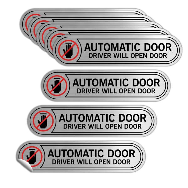 ・Package Content：You will receive 8pcs silver automatic door driver opening label stickers, with a product size of 6x1.4...