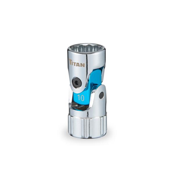 ・1/4-Inch drive | 10mm | 12-Point・360° Rotation allows for fit into tight spaces | Auto-Flex universal joint springs bac...