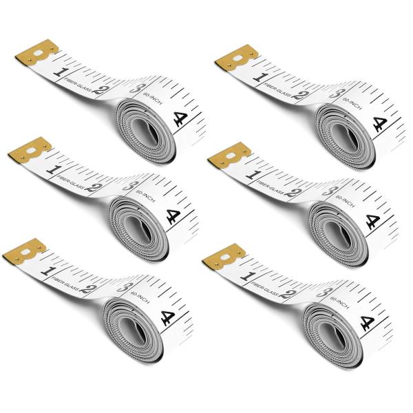・[ソフトテープメジャー6パック] 6パックのホワイト60インチ/150cmのソフトテープメジャーボディメジャー。減量、縫製、布、布、ウエスト、テーラー、衣類の測定に適しています。・[より広い両面スケール] 新しいメジャーテープの幅は2cm...