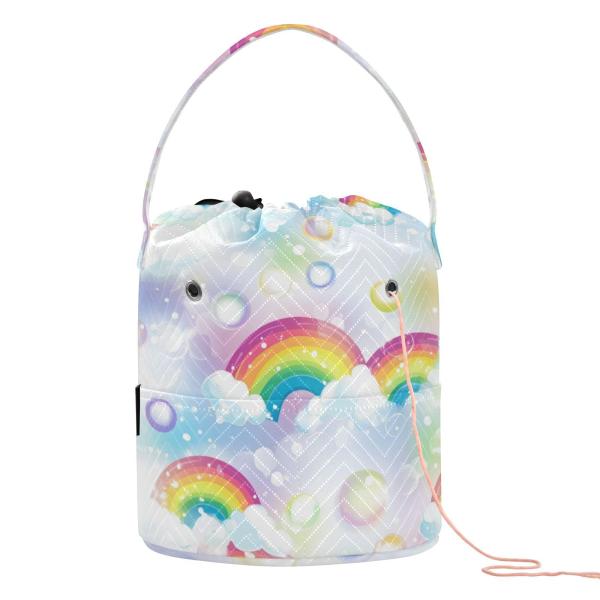 ・Fashion: The yarn bag is made of 100% polyester wave stitched material, which is reusable, practical, stylish and uniqu...