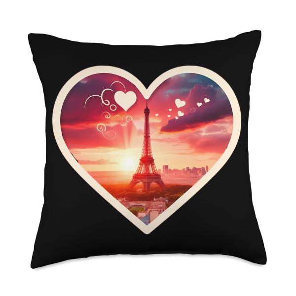 ・Celebrate your love for Paris with this charming vintage design featuring hearts and the iconic Eiffel Tower against a ...
