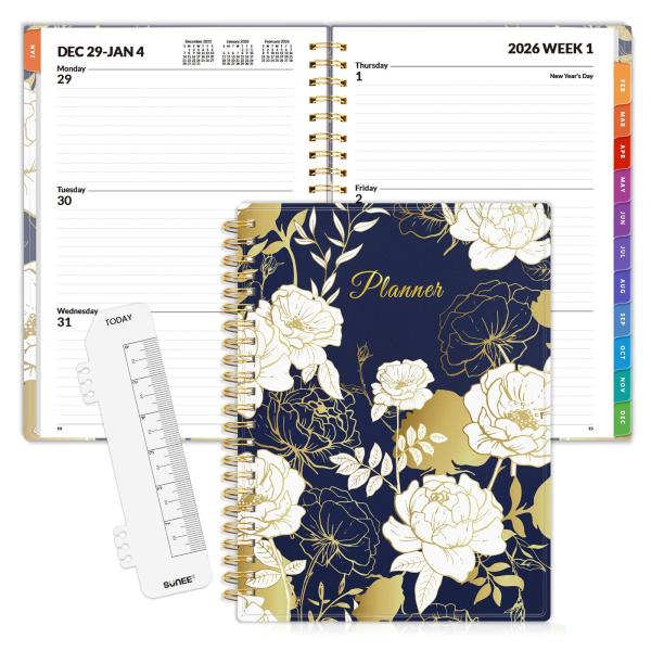 ・2026 Professional Planner - Cover from January 2026 to December 2026, Features 12 months of monthly and weekly pages, a...
