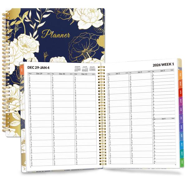 ・2026 Professional Planner - Cover from January 2026 to December 2026, Features 12 months of monthly and weekly pages, a...