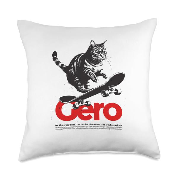 ・Adorable boy's name GERO with a cool cat and skateboard. Great gift idea for cool boys named GERO. For smart, self-conf...