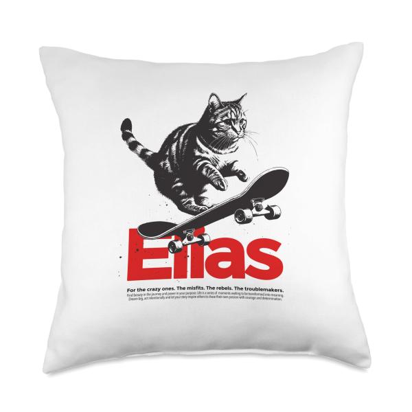 ・Adorable boy's name ELIAS with a cool cat and skateboard. Great gift idea for cool boys named ELIAS. For smart, self-co...
