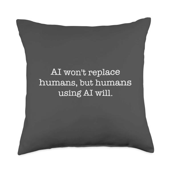 ・AI Won't Replace Humans - AI Enthusiast Apparel・Show your passion for future tech with this sleek design, perfect for A...