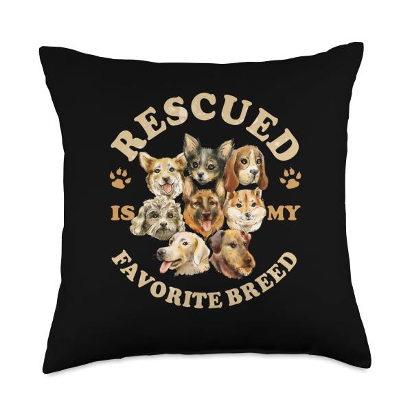 ・Rescued Is My Favorite Breed・This merchandise design with dog breeds is made for animal shelter volunteers and rescuers...