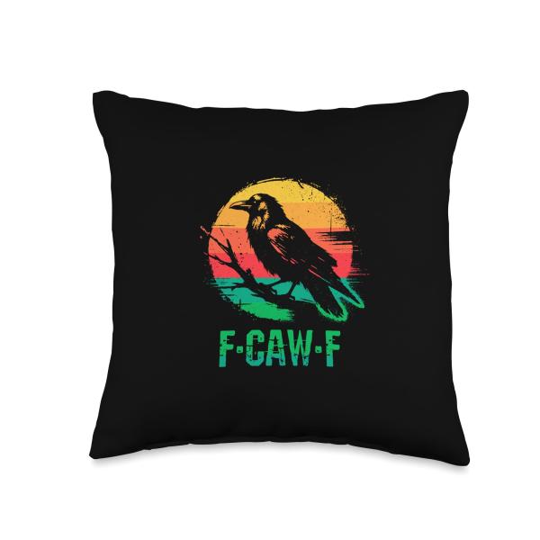 ・F-Caw-F Black Crow Black Bird Retro Sunset Vintage F-Caw-F. A Black Crow Silhouette on Sunset in retro vintage colours....