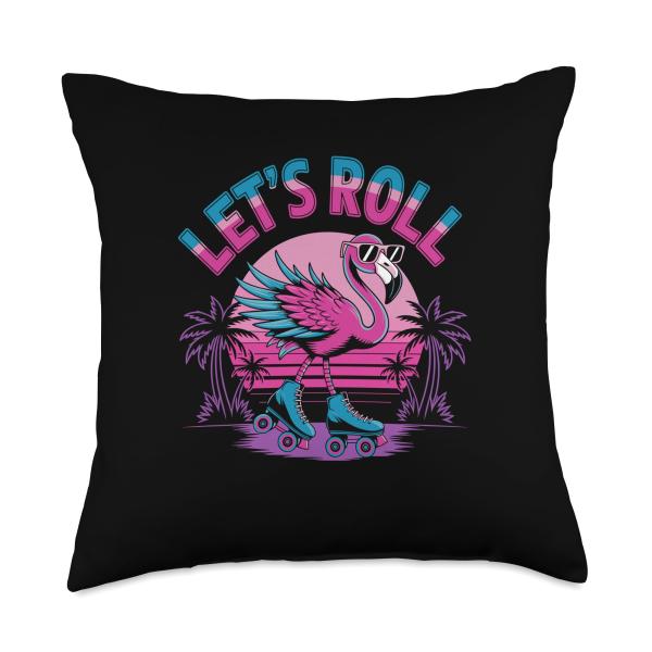 ・Dive into a world of nostalgia with this vibrant flamingo design, capturing the fun and carefree spirit of roller skati...