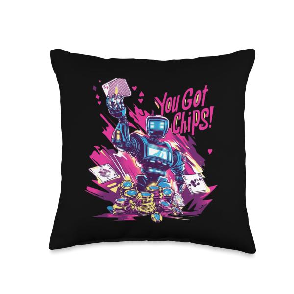 ・Rock a blast from the past with this "You Got Chips!" design. Our bold arcade robot hurls chips sky-high while glowing ...