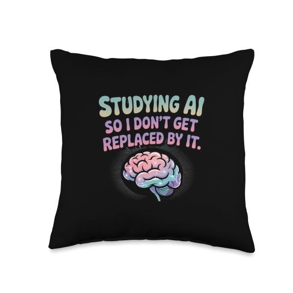 ・Unique AI Humour Design: Eye-catching cartoon robot graphic with bold "My Job Is Safe Until The AI Learns Sarcasm" slog...