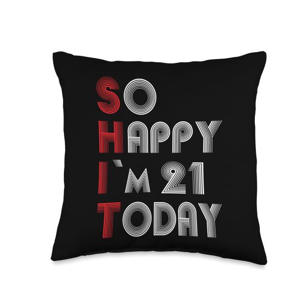・So Happy Im 21 Today motif with 21 birthday 21 years 21 birthday saying design.・This 21 birthday outfit with the saying...
