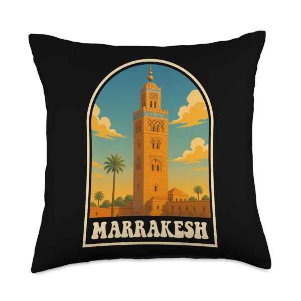 ・Celebrate the charm of Marrakesh with this vintage-style design featuring the Koutoubia Mosque, one of Morocco's most i...