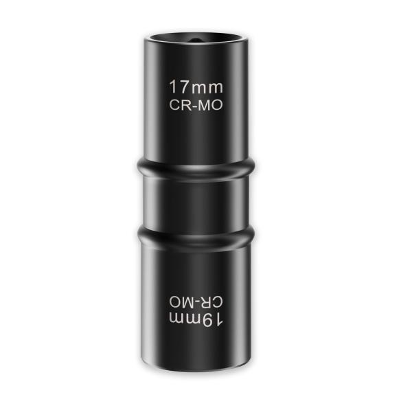 ・【1個=2サイズ1】1/2インチドライブ17mm x 19mm (ソケットエクステンションは含まれません)。両面深めの薄いウォールフリップソケットは、両側に2つのサイズを簡単に提供し、タイヤとブレーキの交換をより効率的に行えます。・【イン...