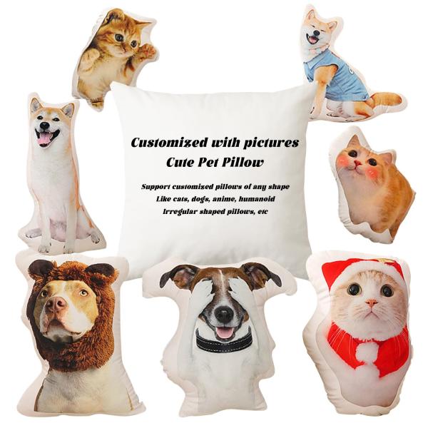 ・Pillow Material: The custom pet molding pillow cover made of printed on high quality short plush , smooth, non-fading a...