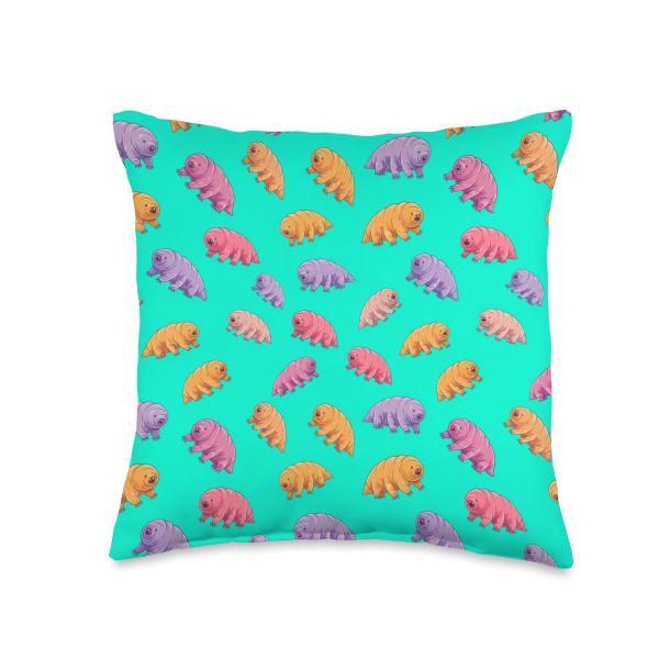 ・This seamless pattern features the mighty tardigrade, or moss piglet. These microscopic animals endure extreme cold, ra...