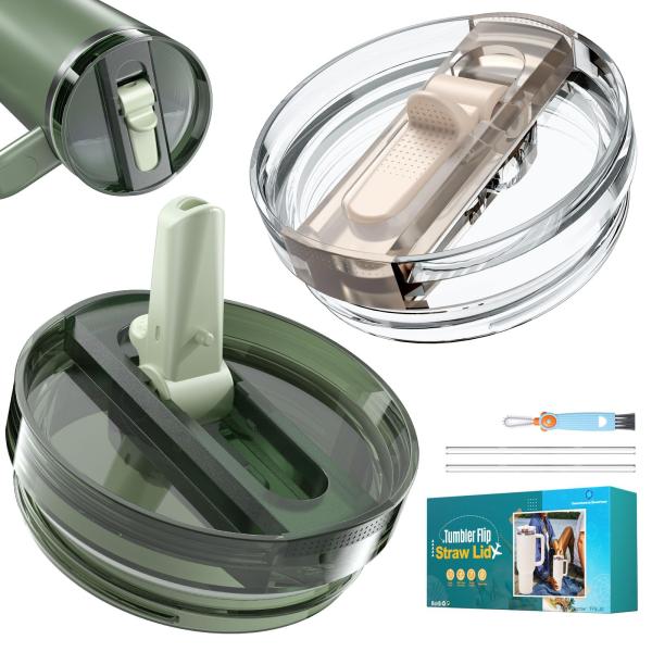 ・Perfect Fit for Stanley Tumbler 40 oz : This upgraded spill proof replaceable tumbler flip straw lid is designed to per...