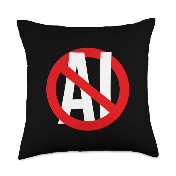 ・Anti-Machine learning design with a big AI crossed out in red. Perfect for programmers or activists who have seen negat...
