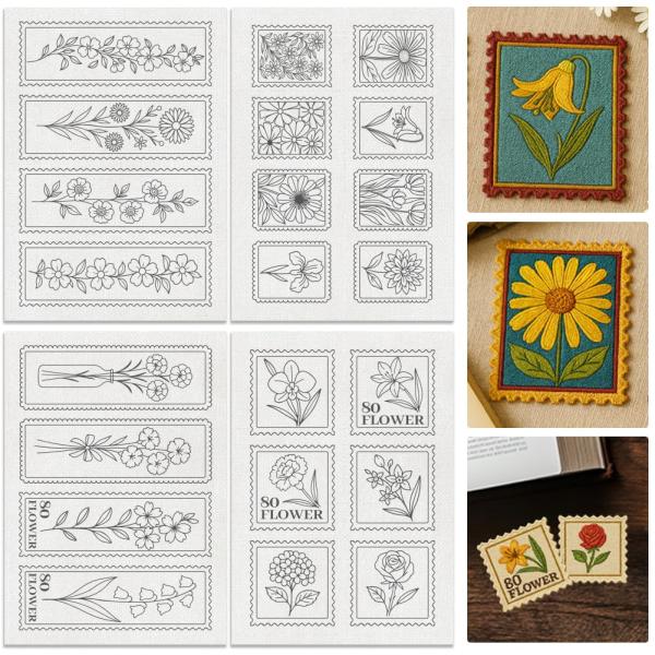 ・Variety of Choices: These stamp flower patterns come in a pack of 4 sheets, each sheet measures 8.3x11.7inch/29.7x21cm,...