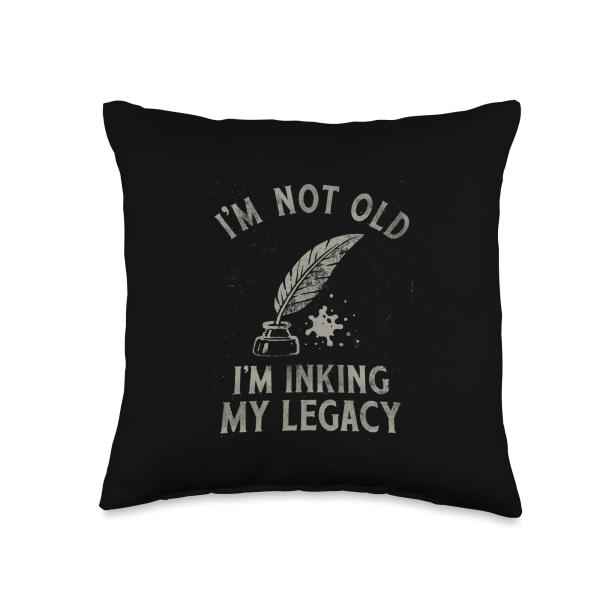 ・Writing pun design with quill, ink bottle, and splatter, perfect for authors, poets, calligraphers, and storytellers wi...