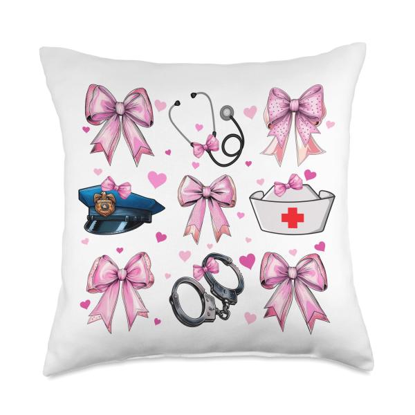 ・Coquette Bow Correctional Nurse Prison Nurse Girl Mom Mama Graphic for Mothers Day, Mom, Mama, Mommy, Aunt, Aunty, Sist...