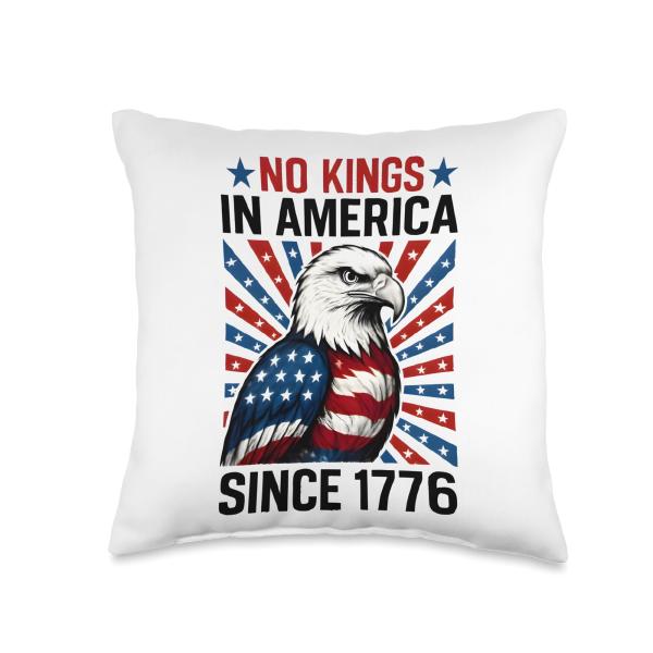 ・No kings in America since 1776 design with distressed USA flag for freedom lovers, history buffs, and proud patriots. C...