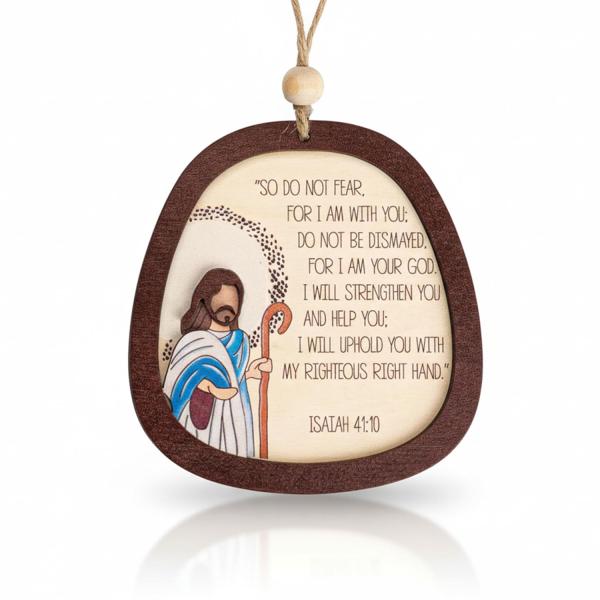 ・? Christian Christmas Ornaments - Scripture Art Isaiah 41:10: A meaningful religious Christmas ornament featuring the p...