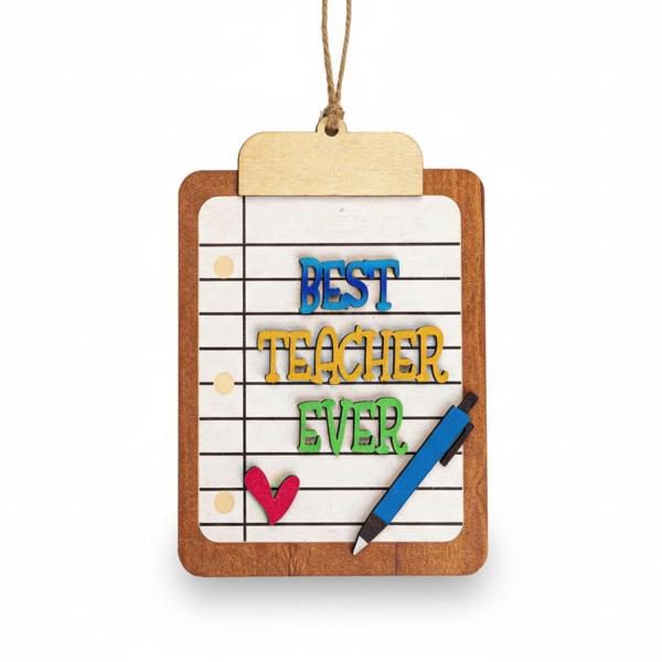 ・? Best Teacher Ornament - A Meaningful Holiday Appreciation Gift: Celebrate your favorite educator with this colorful "...