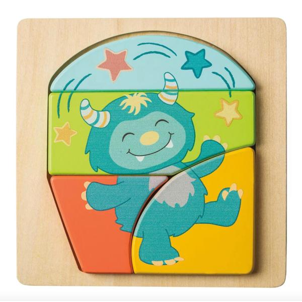 ・WOODEN PUZZLE Engaging and colorful wooden puzzle includes four wood pieces that fit into cut-out tray; when assembled,...
