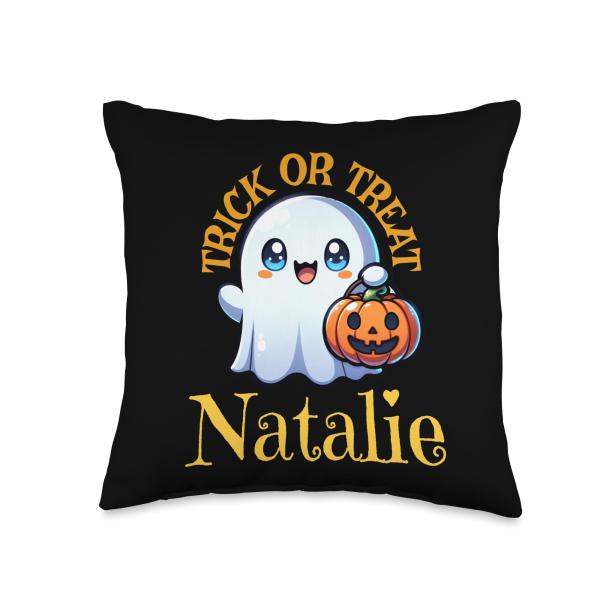 ・Personalized name cute ghost trick and treat Halloween graphic design for men, women, kids, boys, girls, teenager. Grab...