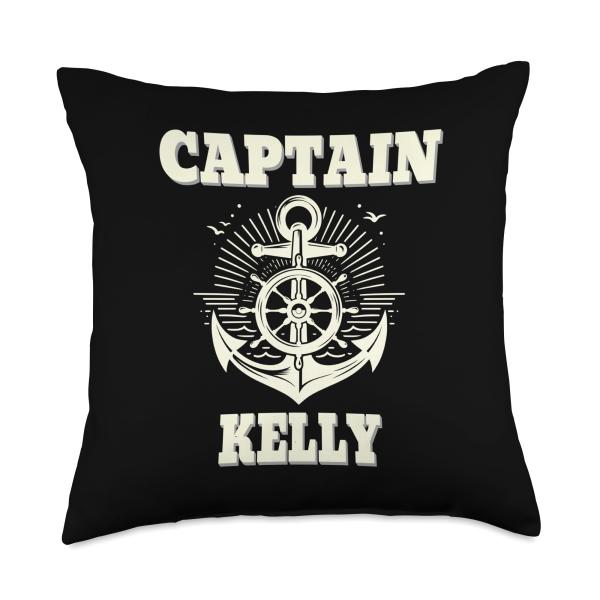 ・Classic nautical illustration featuring a bold anchor, ship wheel, and water waves with strong block text reading Capta...