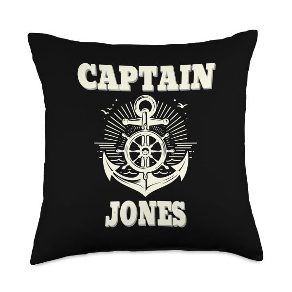 ・Classic nautical illustration featuring a bold anchor, ship wheel, and water waves with strong block text reading Capta...