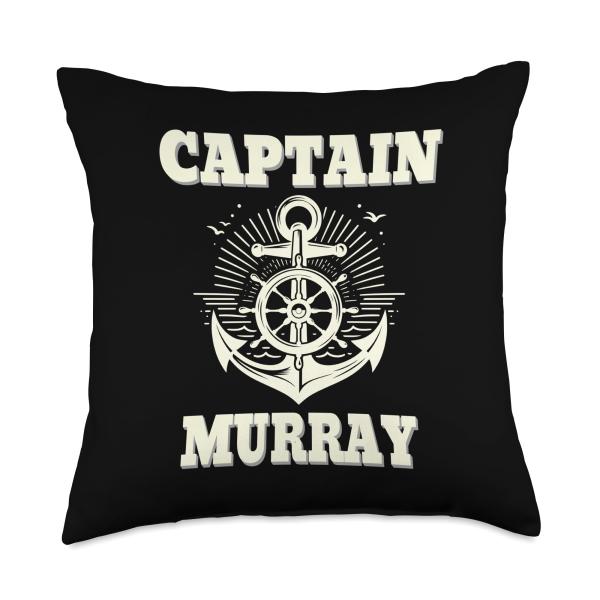 ・Classic nautical illustration featuring a bold anchor, ship wheel, and water waves with strong block text reading Capta...