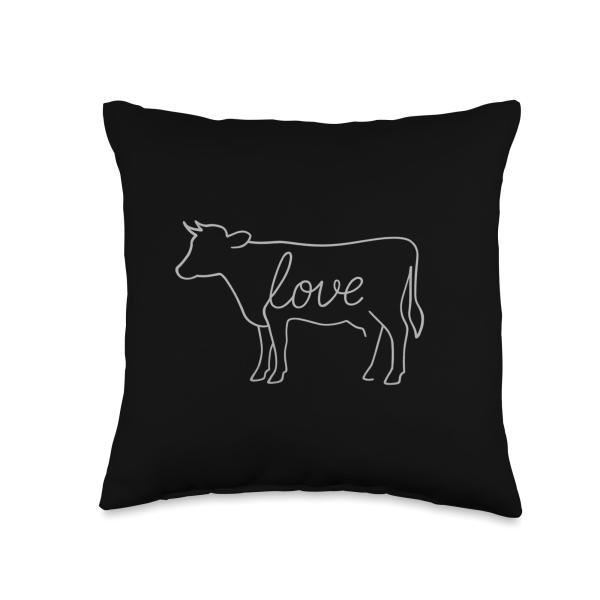 ・This cute cow line art design spells love using the round shape of a cow with soft horns and a chill expression a simpl...