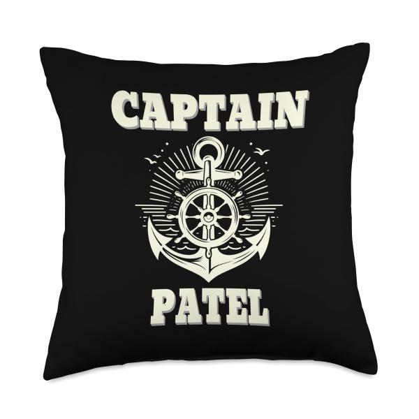 ・Classic nautical illustration featuring a bold anchor, ship wheel, and water waves with strong block text reading Capta...