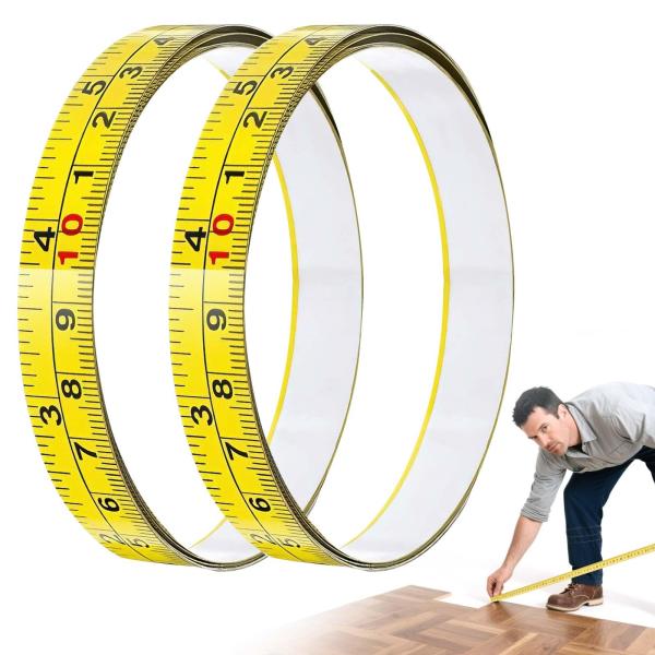 ・? PRECISION STEEL ADHESIVE TAPE MEASURE:JAXYOOM self adhesive tape measure with dual Imperial/Metric scales. Laser-etch...