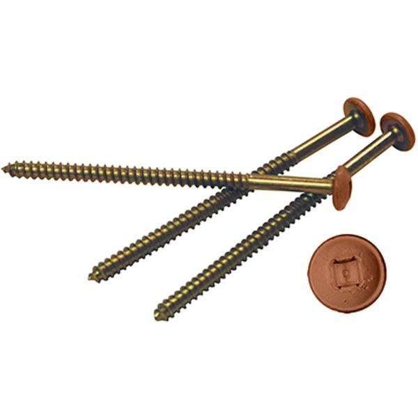 ・Item Description: 3" Painted Screws for Vinyl Shutters, 471 - Treated Cedar (Each)・Dimensions: 3 in. Length・Color match...