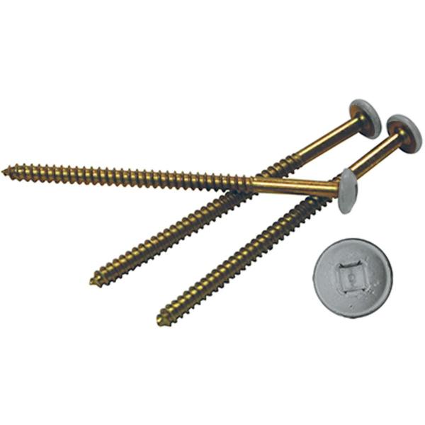 ・Item Description: 3" Painted Screws for Vinyl Shutters, 945 Platinum (4/bag)・Dimensions: 3 in. Length・Color matching sc...
