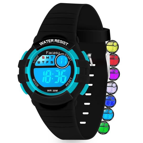 ・Colorful Light,Clearly and Easy to Read Time Toddler Watch: The watch lights up with different colors and glows in the ...