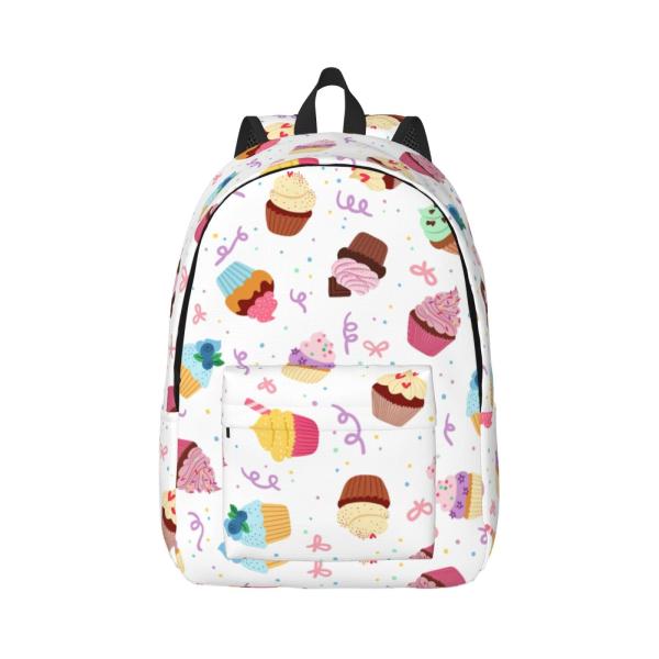 ・Stylish and Practical: The Delicious Cupcakes print backpack for women men combines a casual yet minimalist design with...