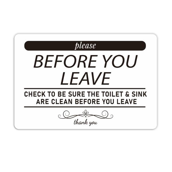 ・【PACKAGING CONTENT】: You will receive a classical white look before you leave bathroom sign sticker, which comes with a...