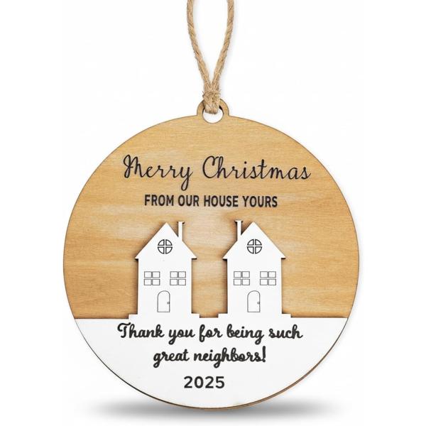 ・? Thoughtful Ornament Gift to Celebrate Great Neighbors This beautiful wooden ornament is a meaningful way to say "Merr...