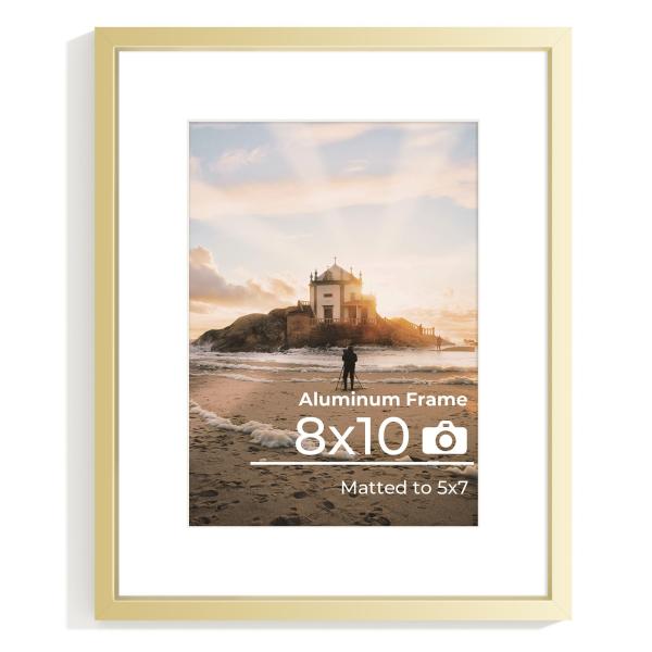 ・Simple Design: Our 8x10 inch Aluminum Frame features a sleek and timeless metal design, complemented by a removable mat...