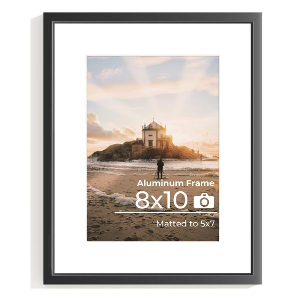 ・Simple Design: Our 8x10 inch Aluminum Frame features a sleek and timeless metal design, complemented by a removable mat...