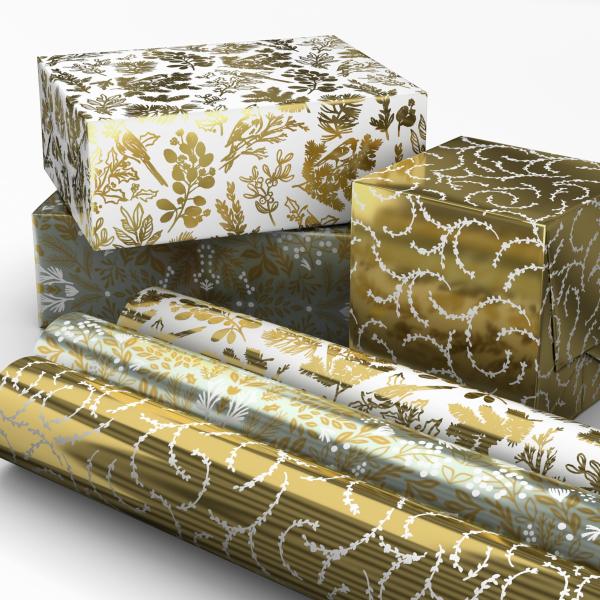 ・3 MINI ROLLS: Short rolls of wrapping paper each measure approximately 17.5 inches wide by 9.1 feet long for a total of...