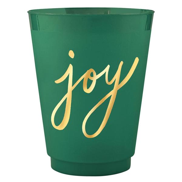 ・8-COUNT BPA-FREE reusable plastic cups for any get-together, parties, gifting, or for everyday use・GREEN CUPS with gold...