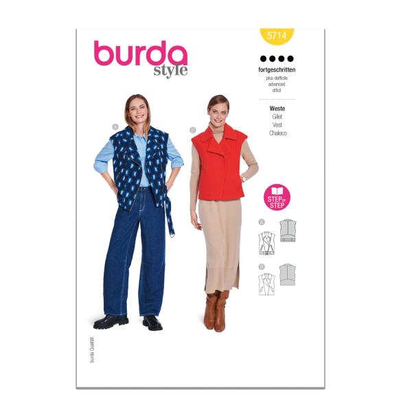 ・Burda pattern kits come with pattern pieces for cutting out the fabric, step by step written and illustrated instructio...