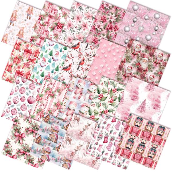 ・Pink Christmas Theme: impart life to your creations with our pink Christmas fabric, each square is full of bright color...
